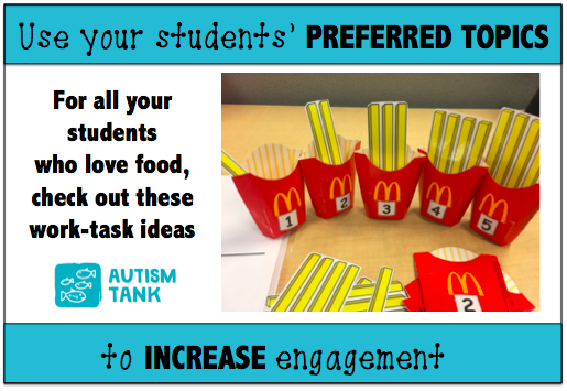 Autism Tank: Food Themed Independent Work Tasks