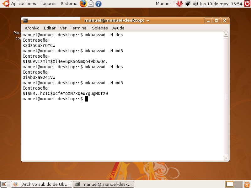 Seguridad Informática: Ejercicio: Contraseñas encriptadas en Ubuntu.