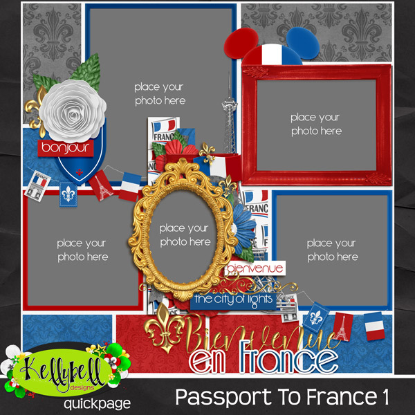 Digital Layouts by 3BluEyedBabies: Passport to France