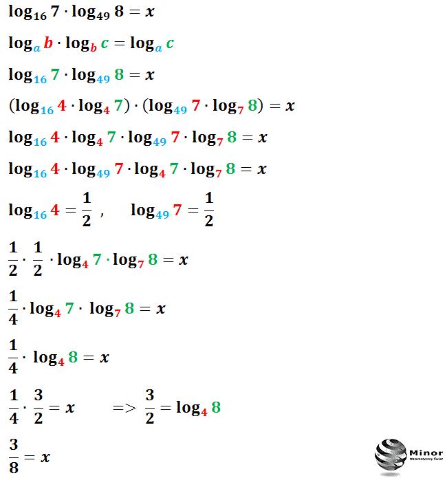 Blog matematyczny Minor | Matematyka: Mnożenie logarytmów