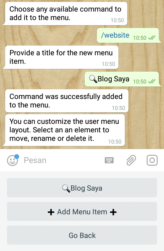 Cara Mudah Membuat Menu Pada Bot Telegram - Milano Ruus