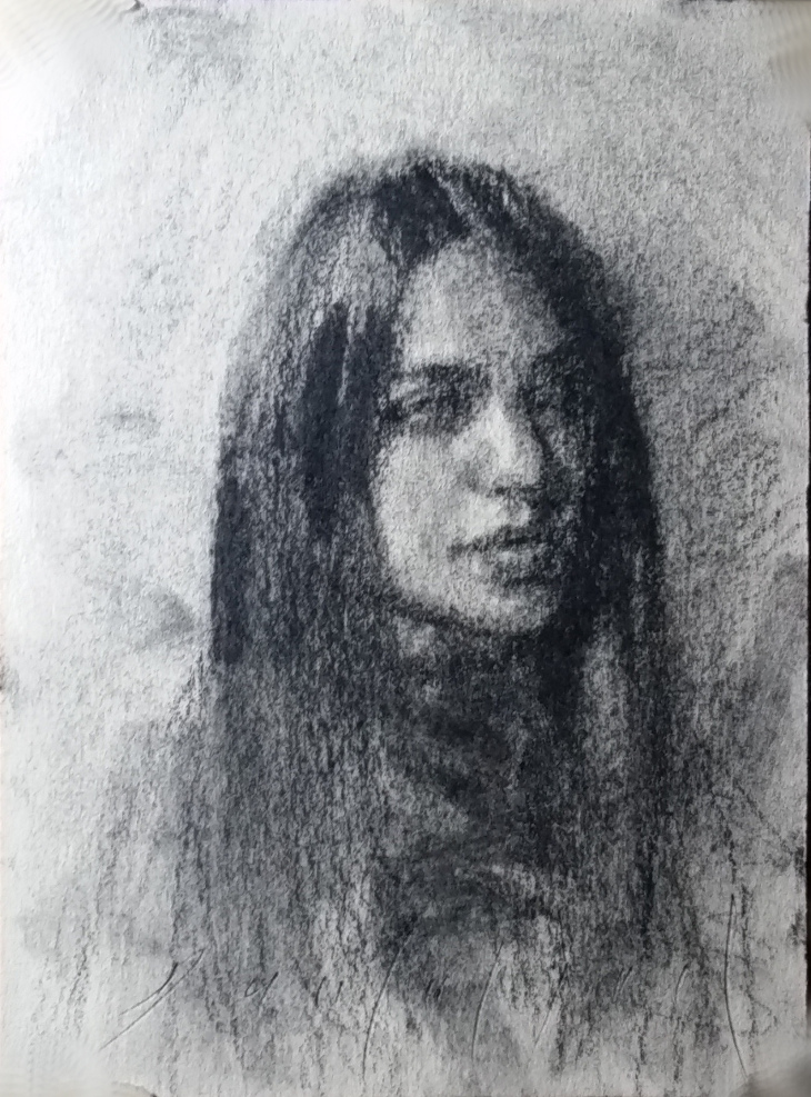 A DRAWING A DAY: "Maria" portrait of a young girl miniature
