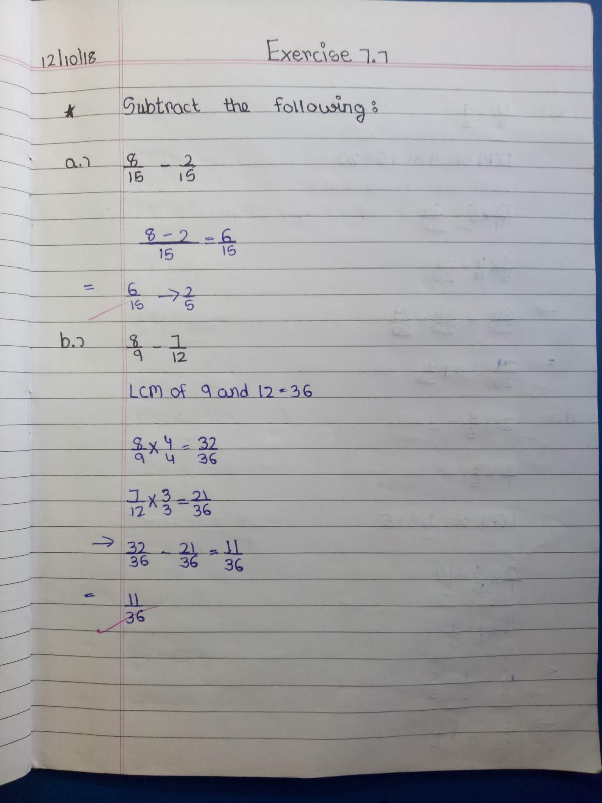Math ch-Fractions notebook work