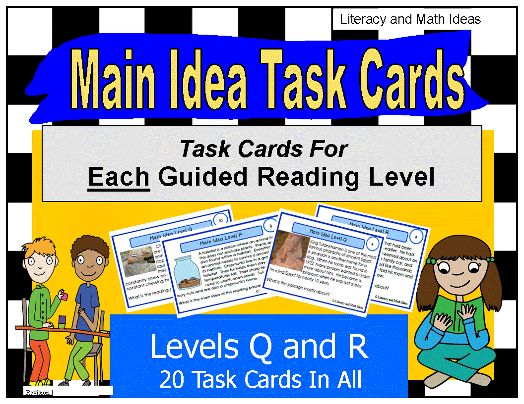 Simply Centers: Task Cards That Are Organized By Guided Reading Levels