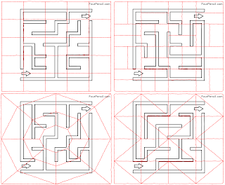 Four grid: Free printable Maze grid line drawing worksheet/activity for ...