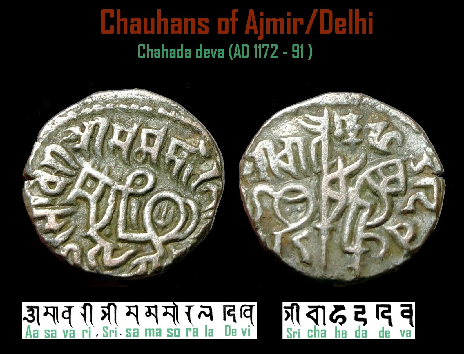 Ancient Indian Coins. "ಪ್ರಾಚಿನ ಭಾರತದ ನಾಣ್ಯಗಳು.": Chauhans of Ajmer ...