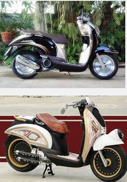 Modifikasi motor matic honda scoopy classic terbaru | Modifikasi Lengkap