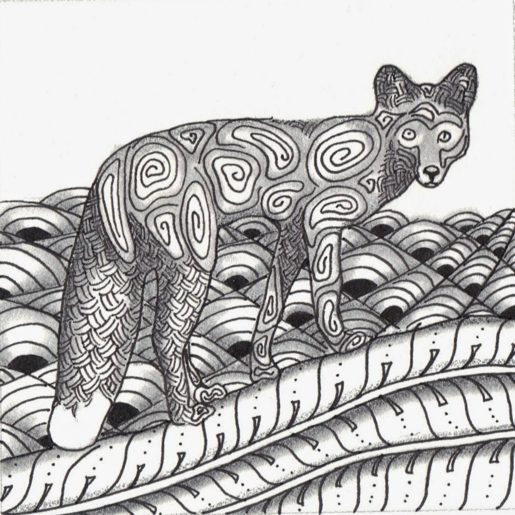 electronic e: Fox Zentangle