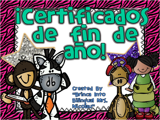 Brinca Into Bilingual (Mrs. Nicolau): Wild Awards in Spanish! FREEBIE ...