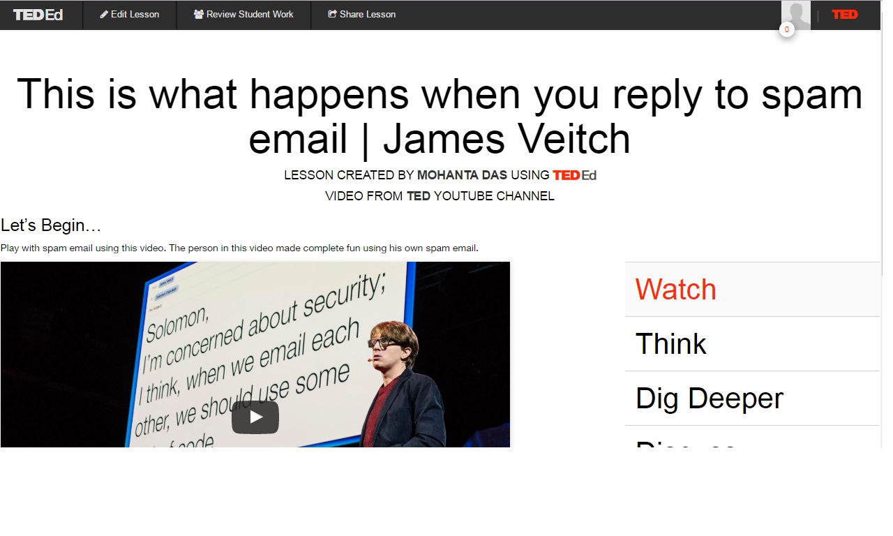 Make Lesson and Take Test with Ted-Ed