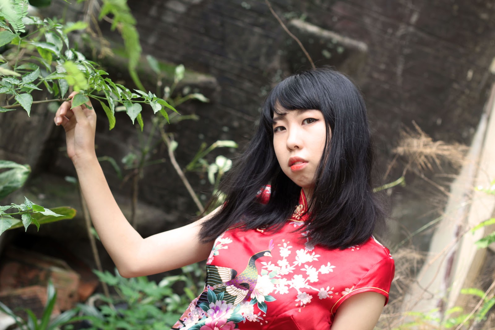 OOTD Chinese Red cheongsam | B L U E K I T T E N