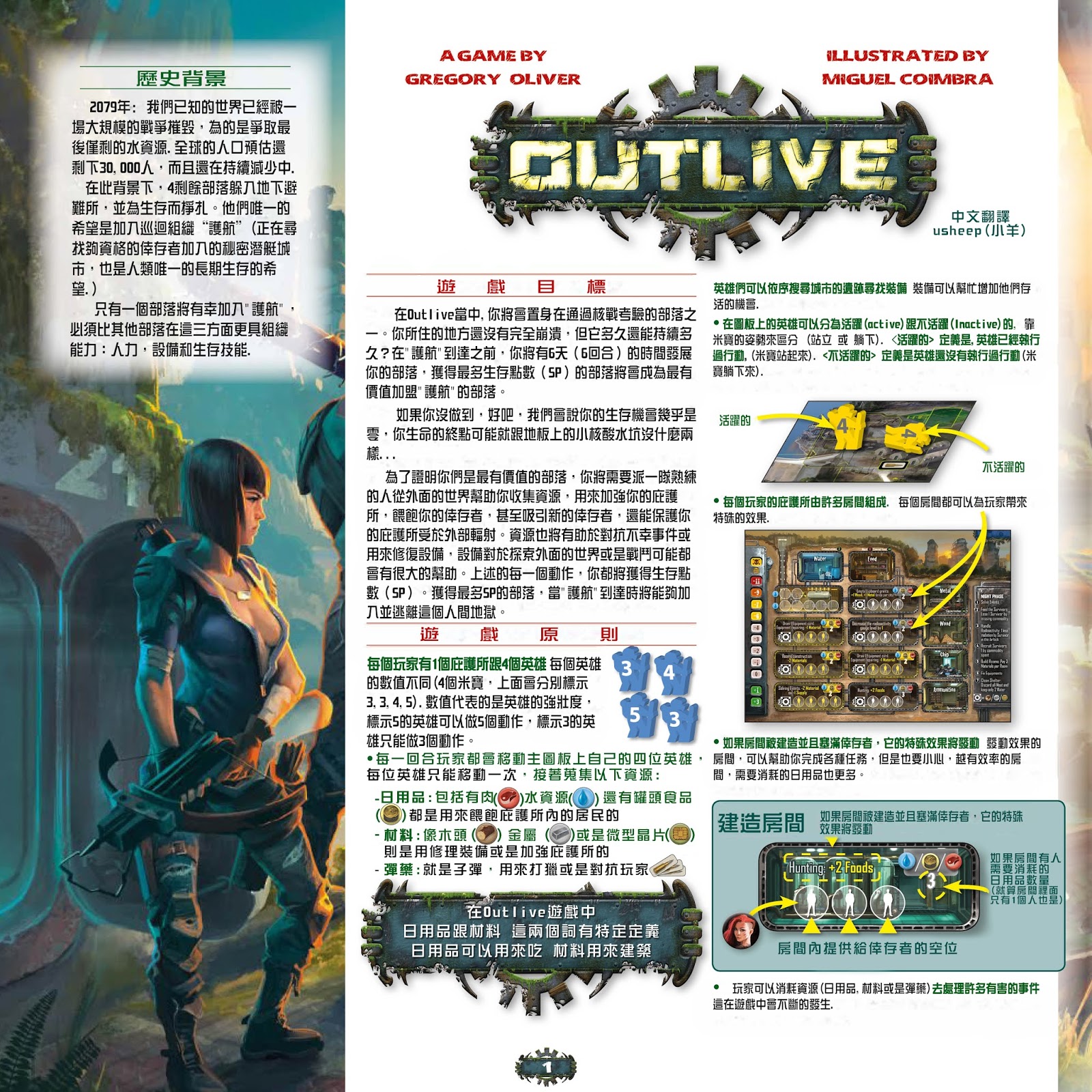 BoardSheep 小羊桌遊報: [KS新遊戲介紹] Outlive 遊戲介紹+全繁中說明書 2017/07/18 說明書更換成出版社版本