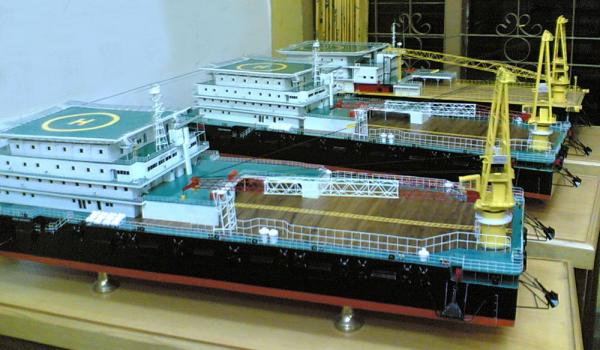 Miniature of Barges Petra Challenger, Discovery, Enterprise and Emerald ...