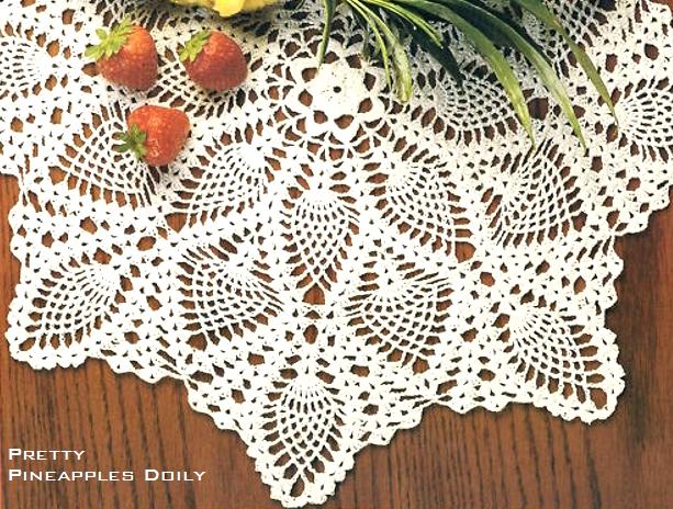 Pink Rose Crochês: Pretty Pineapples Doily