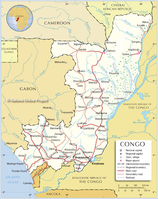 Republik Kongo - Peta geografis Republik Kongo - Geografia Total™