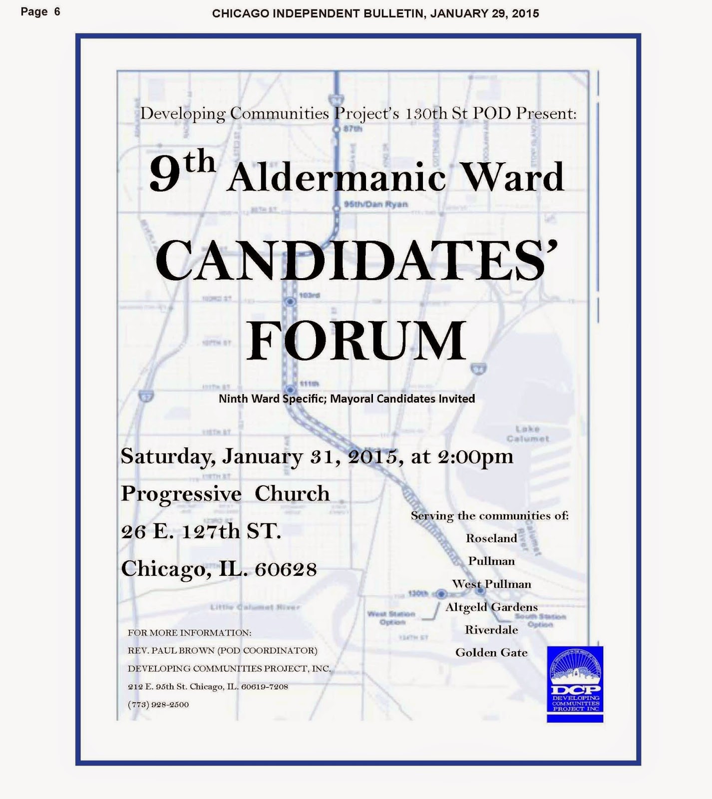 DCP 9th ward candidates forum...
