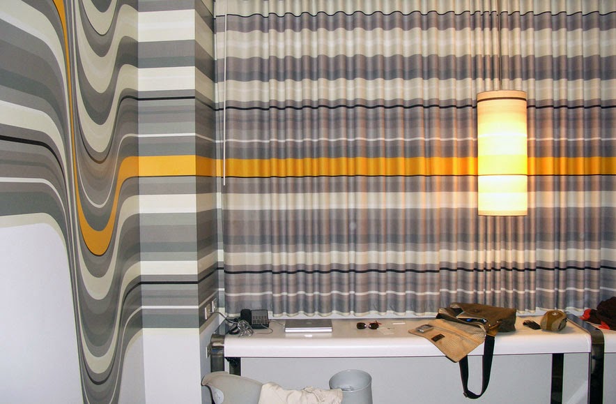 Curtain Ideas: Wall graphic design with awseome curtain