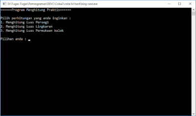 Menggunakan Fungsi Case pada Program Bahasa C - Ary Suta Blog