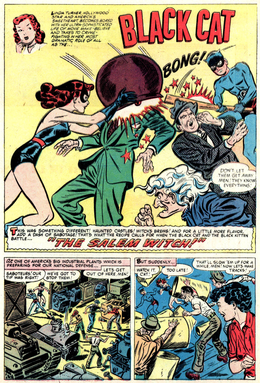 Pappy's Golden Age Comics Blogzine: Number 1229: The Black Cat uses her ...