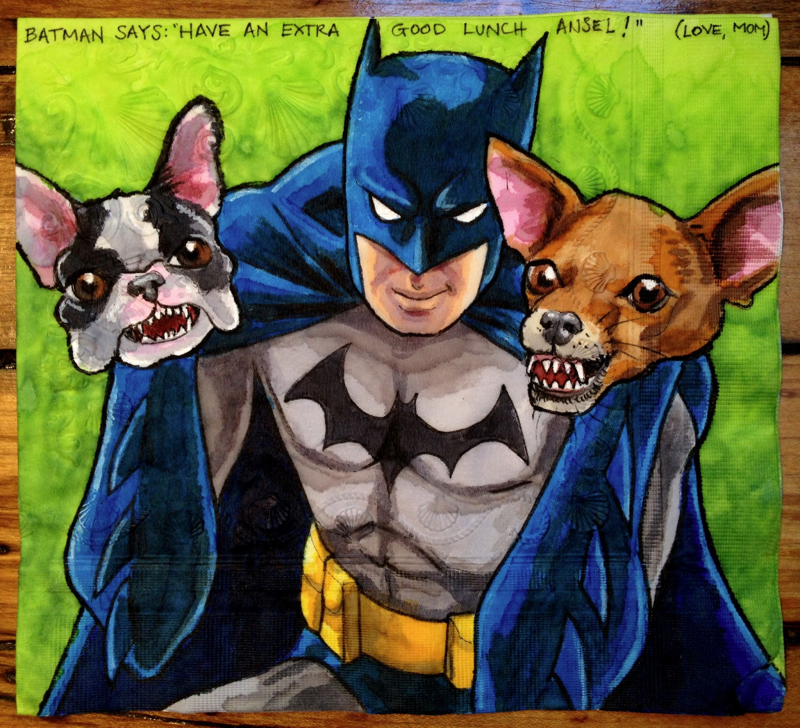 Daily Napkins: Batman with Dog Head Hands