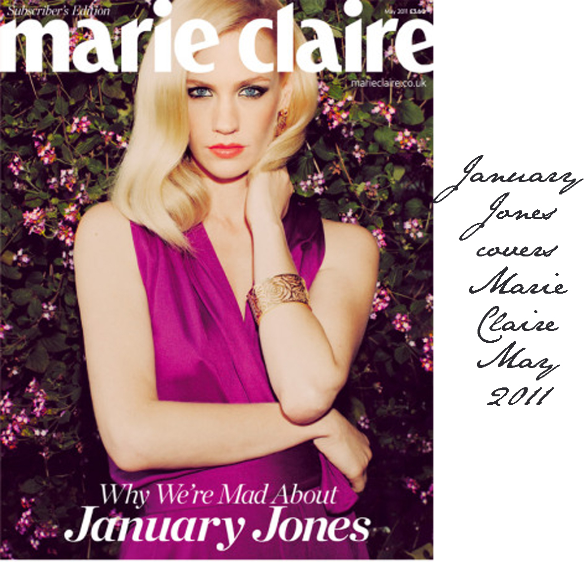 January Jones covers Marie Claire May 2011 - Emily Jane Johnston