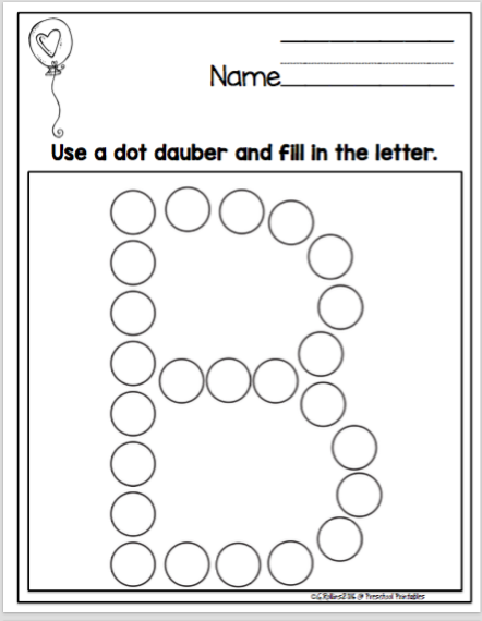 Alphabet Dot Daubers Practice ~ Preschool Printables