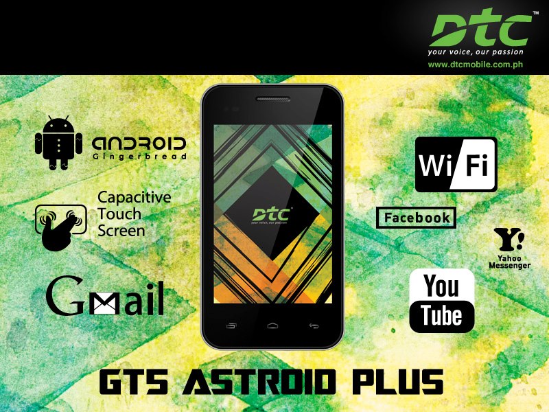 DTC GT5 Astroid Plus Android Phone With Wi-Fi For Only P2999