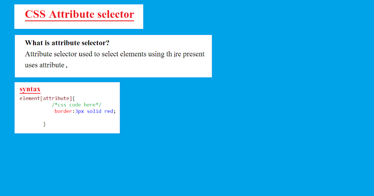 ttn: css-attribute-selectorttn-tutorials