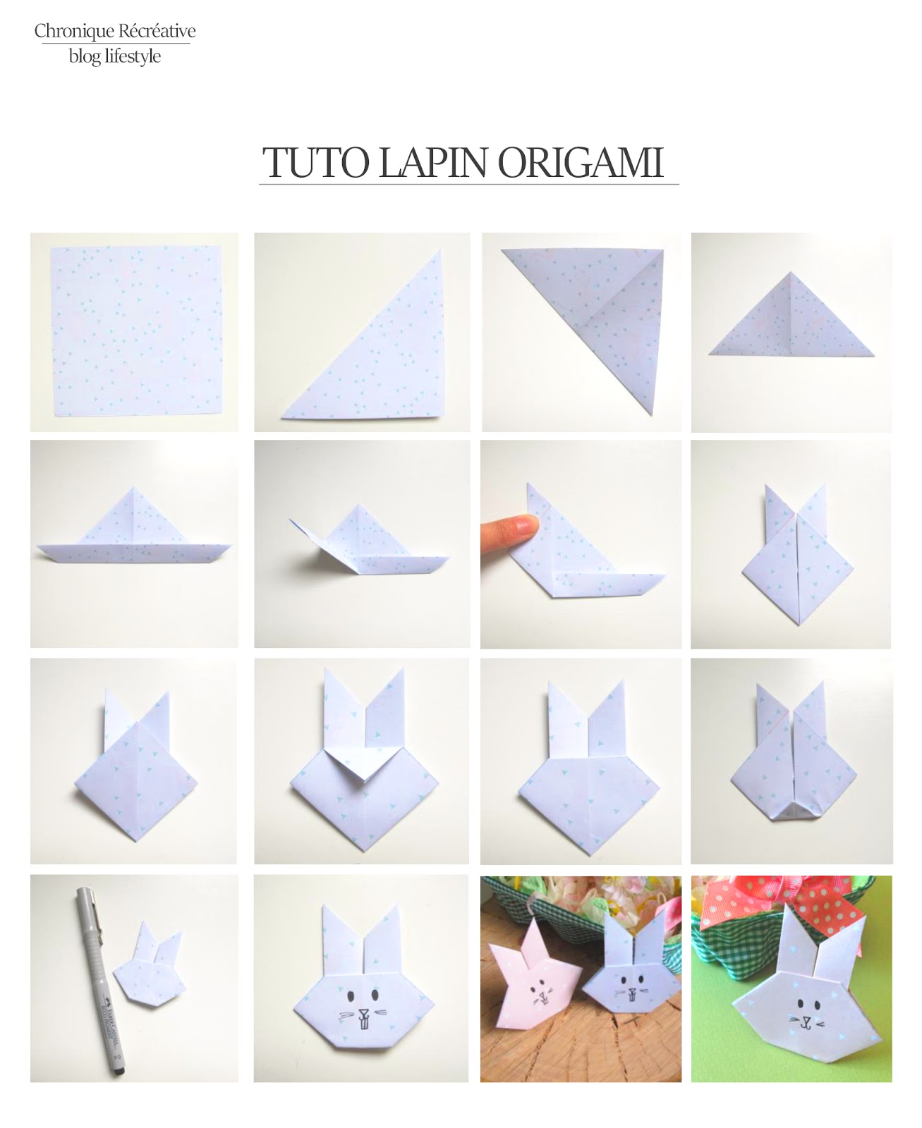 Chronique Récréative: TUTO LAPIN ORIGAMI DE PAQUES