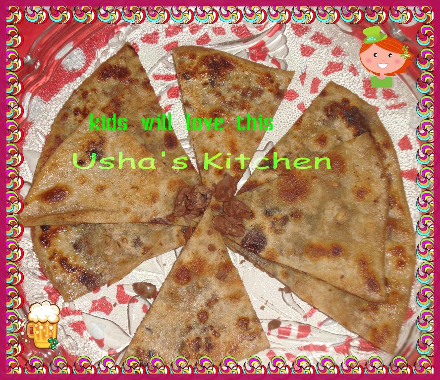 USHA'S KITCHEN: KIDS WILL LOVE THIS CHOCOLATE PARATHA..