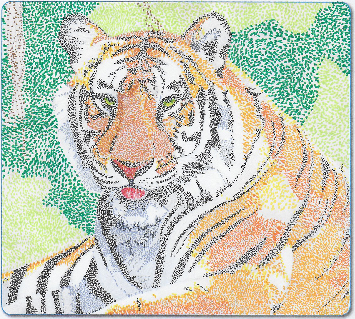 Geometry and Arts: 2016-17. P5. Pointillism. Student practices