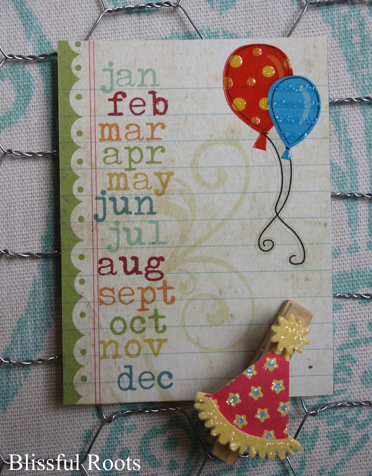 BLISSFUL ROOTS: Birthday Memory Board Close Up