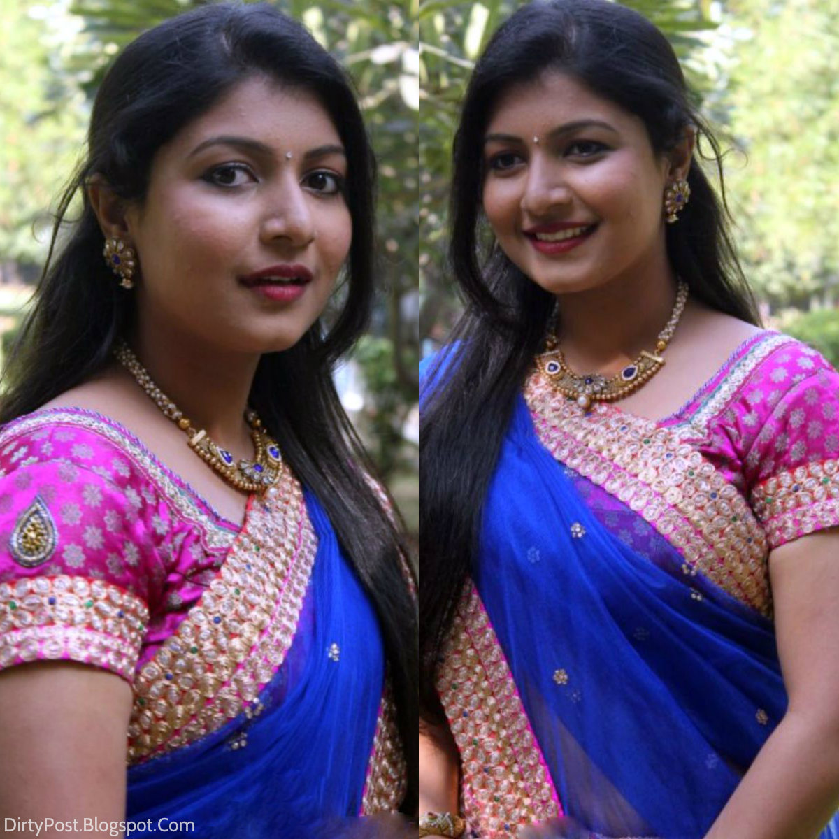 Raksha Raj in Blue Saree Stills - Dirty post