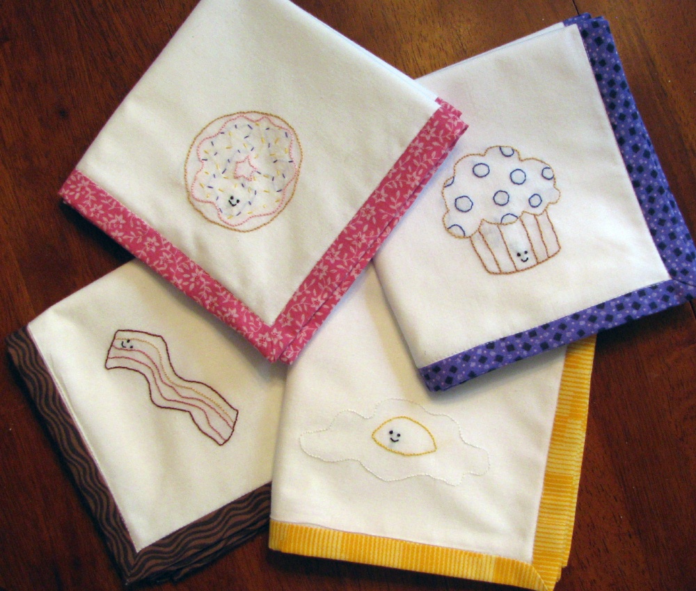 jjflair: Too Cute--Embroidered Napkins