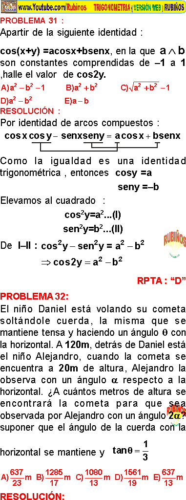 RAZONES TRIGONOMÉTRICAS DE ARCO DOBLE EJERCICIOS RESUELTOS