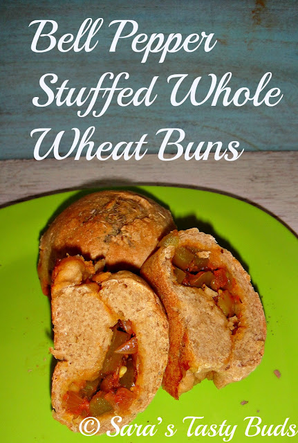 SARA'S TASTY BUDS: BellPepper Stuffed Whole Wheat Buns #BreadBakers