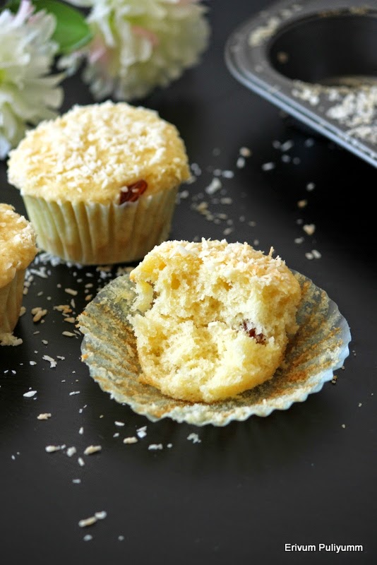 Erivum Puliyum: Coconut - Pineapple Tropical Muffins