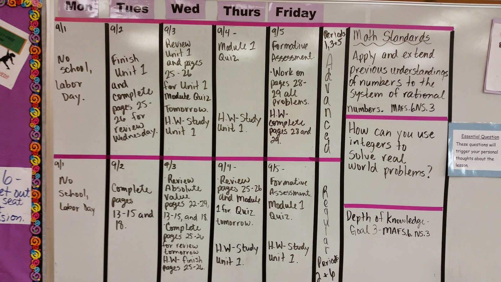 Mrs. Negron 6th Grade Math Class: Math Agenda for the week of 9/1 - 9/5 ...