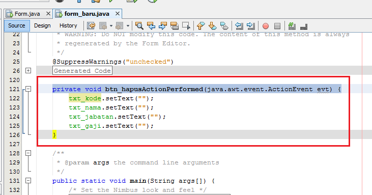 JAVA NETBEANS – CARA MEMBUAT FORM DENGAN TOMBOL HAPUS DAN TOMBOL KELUAR ~ JONCODE
