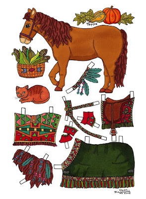 Karen`s Paper Dolls: Horses 1-8 Paper Dolls in Colours. Heste 1-8 ...