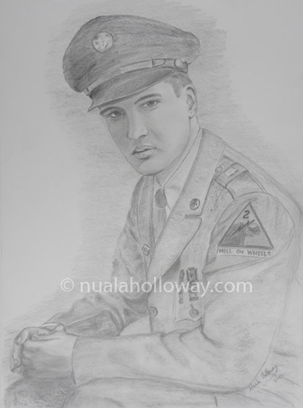 Nuala Holloway Art: "Elvis in the Army (II)" by Nuala Holloway