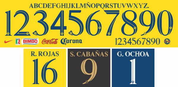 Club América 2006-08 tipografía