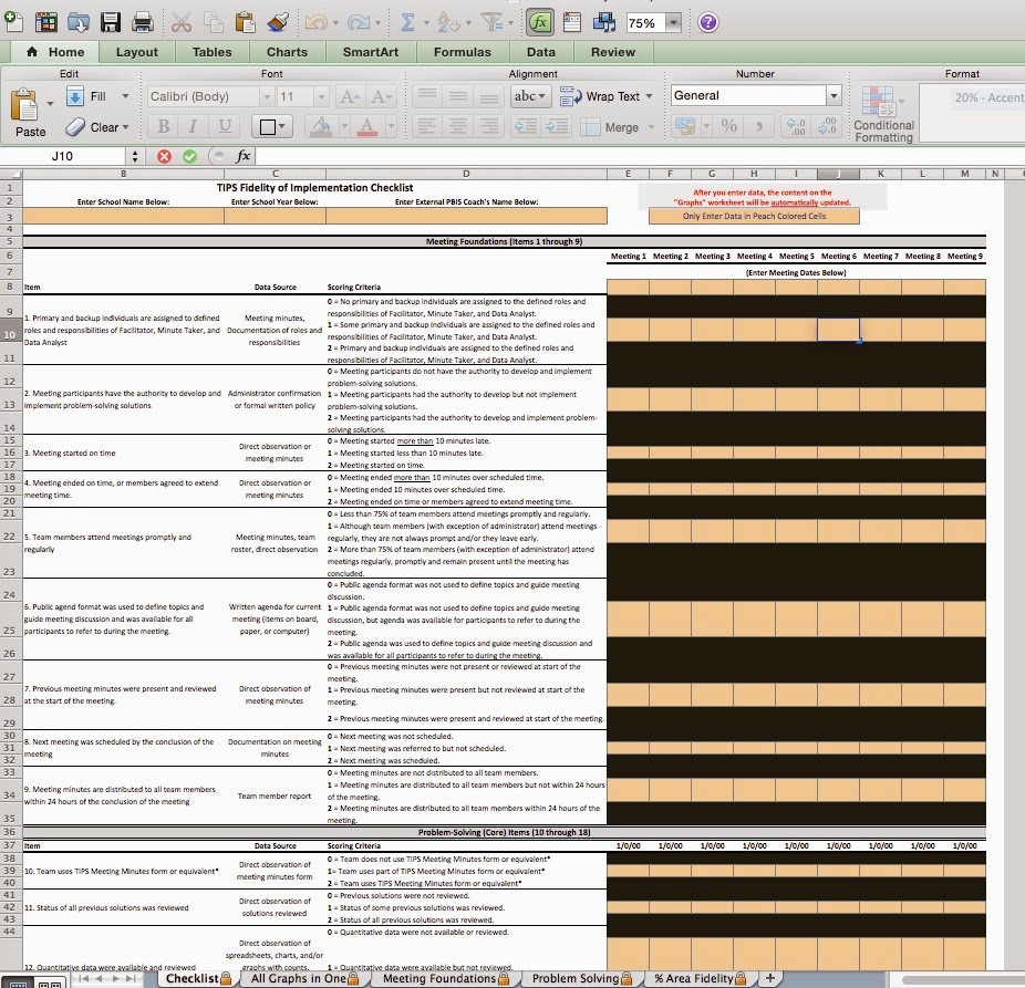 Team-Initiated Problem Solving (TIPS II): TIPS Fidelity Checklist (TIPS FC)