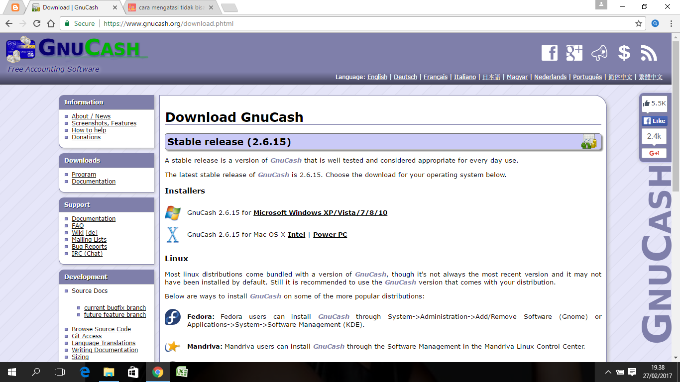 GNU CASH: Cara instal dan pemakaian GNU CASH