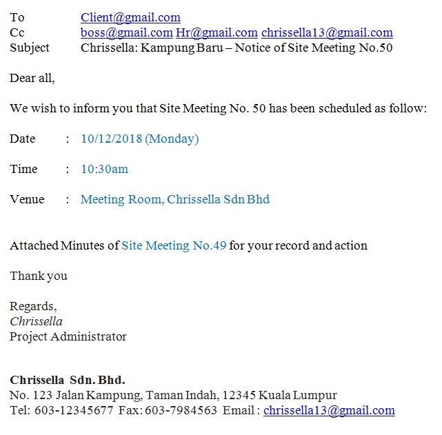TUTORIAL 20: EMAIL RINGKAS UNTUK PEMBERITAHUAN MESYUARAT | Diari Chrissella