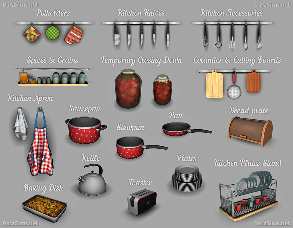 Sims 4 CC's - The Best: Kitchen Clutter and Food Decor by Dara