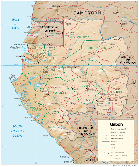 GABON - GEOGRAPHICAL MAPS OF GABON ~ Klima Naturali™
