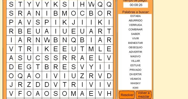 Ortografía para niños: Sopa de letras B, V y W