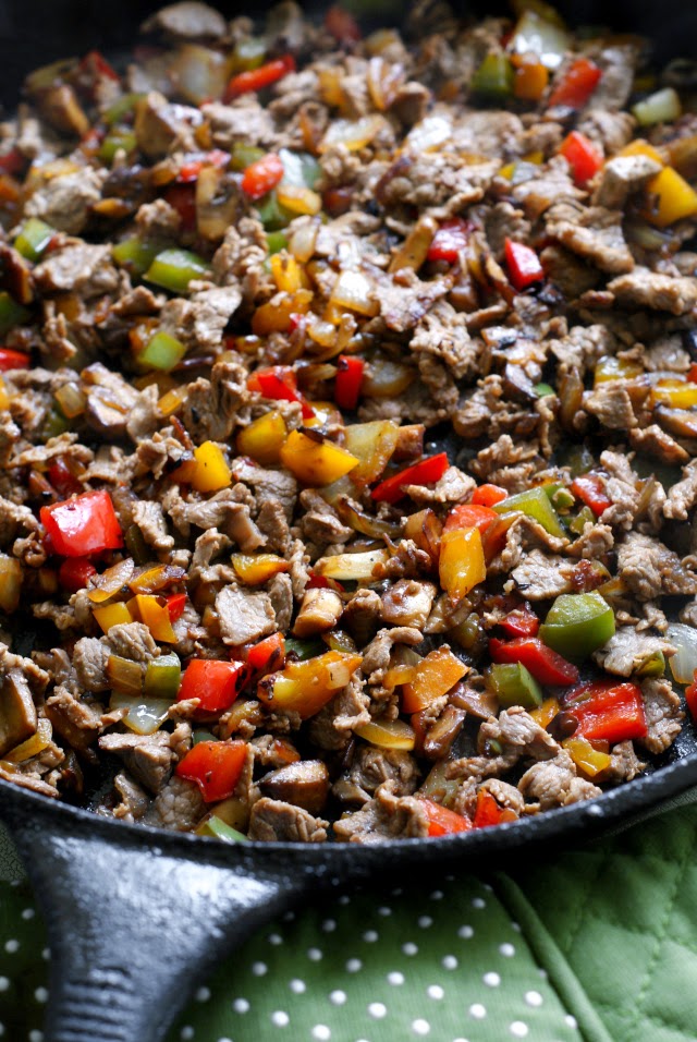 Loaded Philly Cheesesteak Skillet Fries | The Two Bite Club