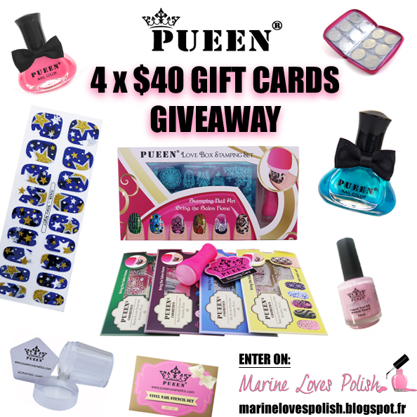 Giveaway #7 - Pueen $40 gift cards x 4 winners!